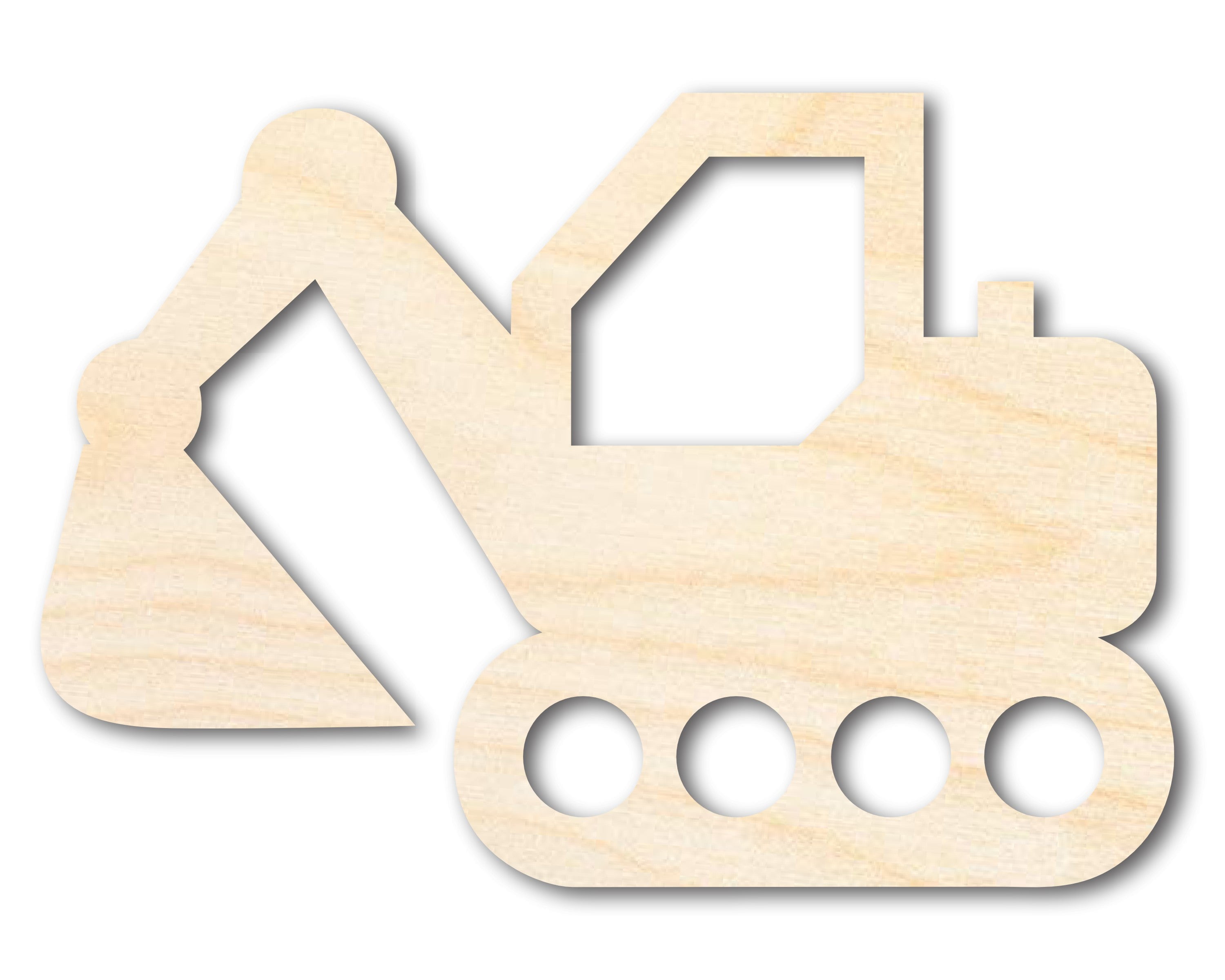 Unfinished Wood Toy Excavator Shape | Construction Vehicle Craft Cutout ...