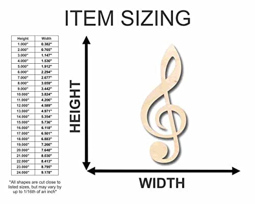 Unfinished Wood Treble Clef Shape - Music - Nursery - Craft - up to 24 ...