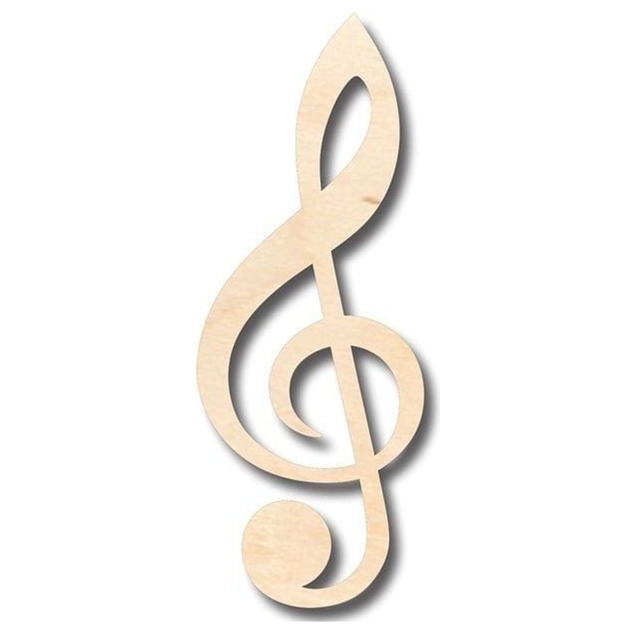 24 Hour Crafts Unfinished Wood Treble Clef, Birch Plywood, DIY Shapes ...
