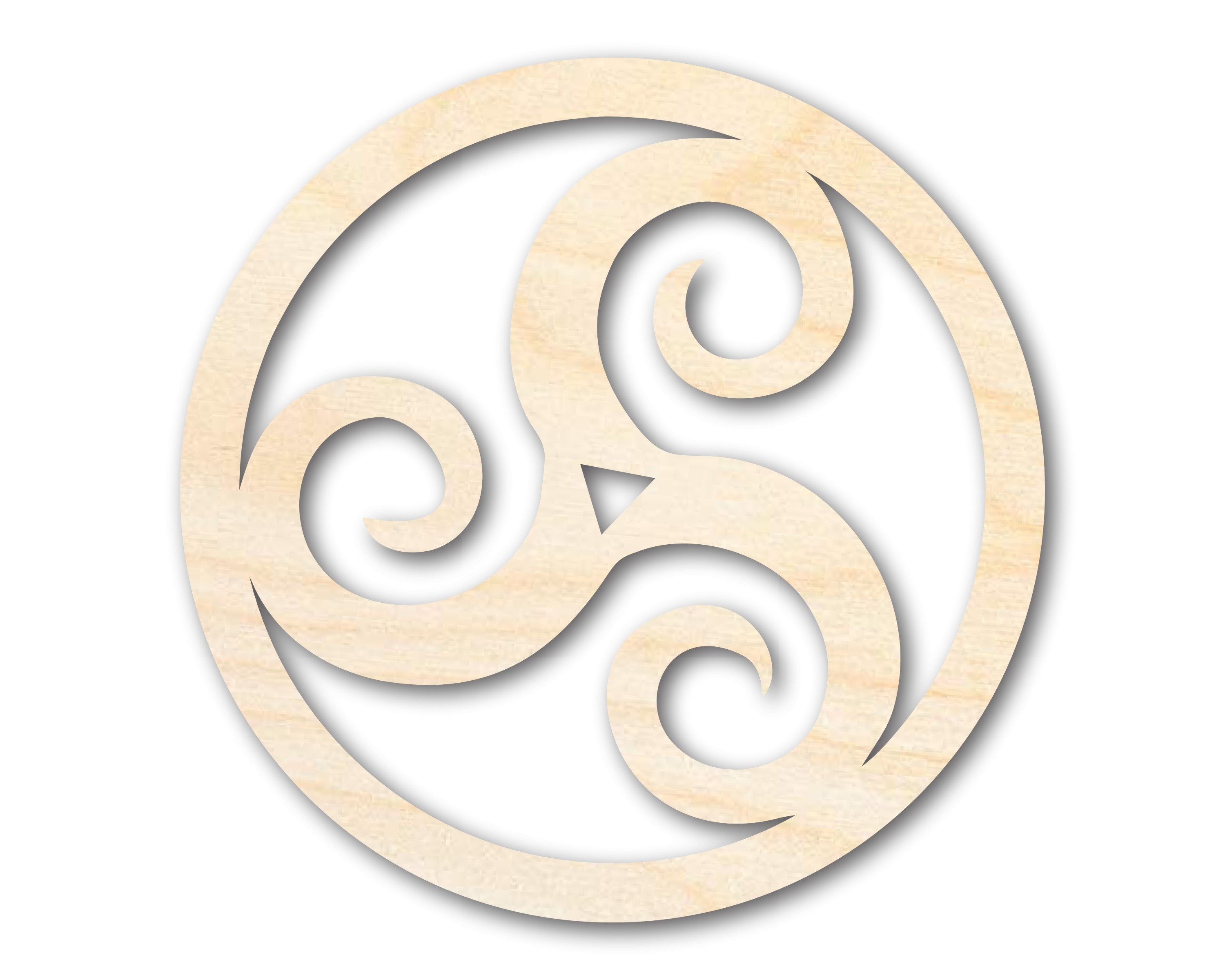 Unfinished Wood Triskele Shape - Celtic Symbol Craft - up to 46" 24 ...