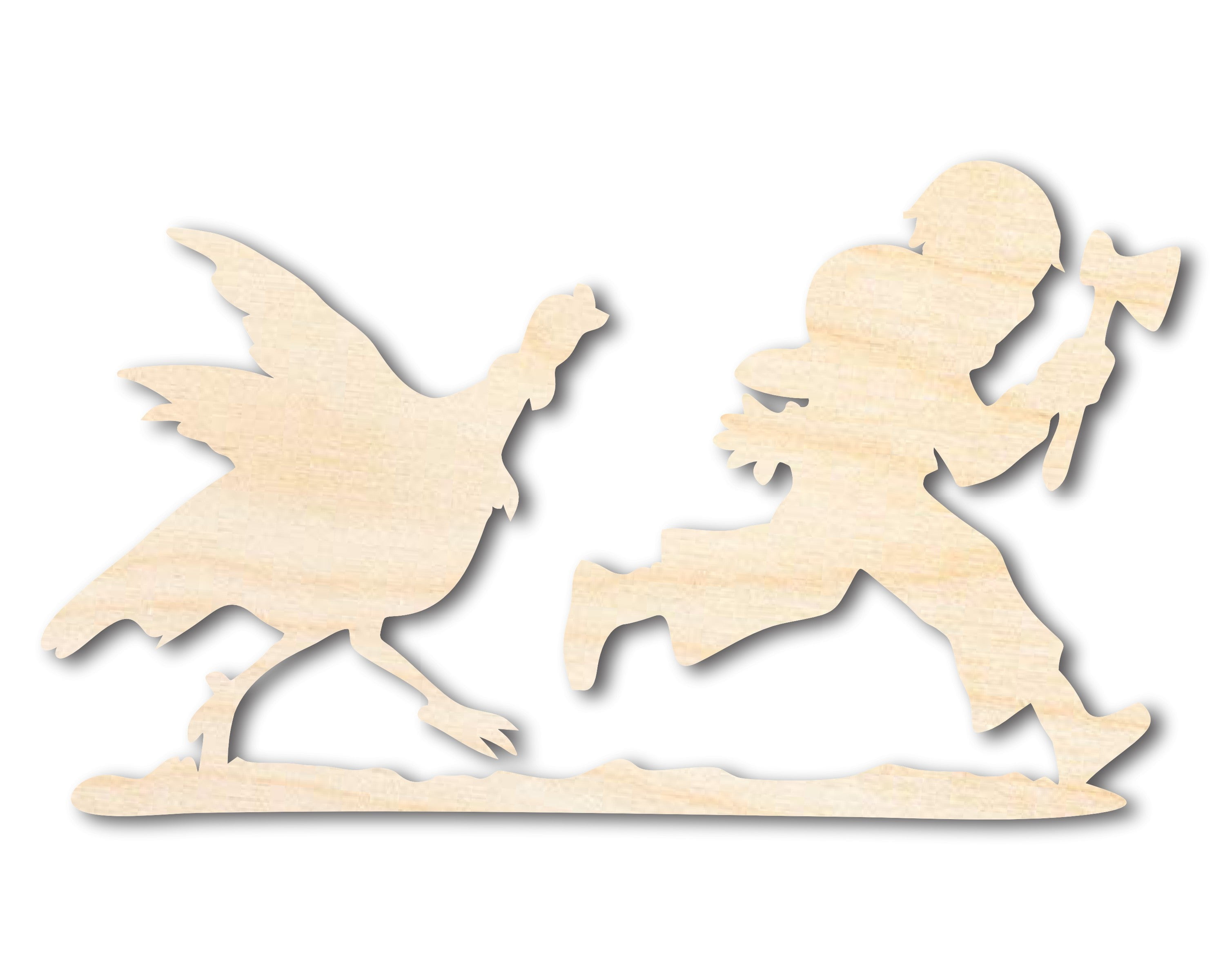Unfinished Wood Turkey Chase Shape - Craft - up to 46" 6" / 1/2 ...