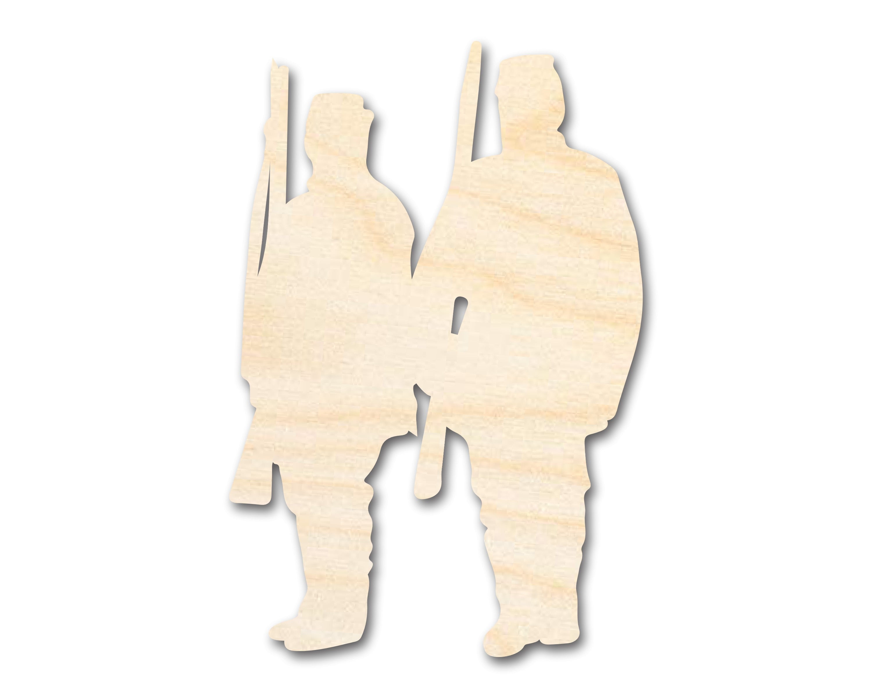 Unfinished Wood Two Soldiers Shape | DIY Craft Cutout | up to 46" DIY 6 ...