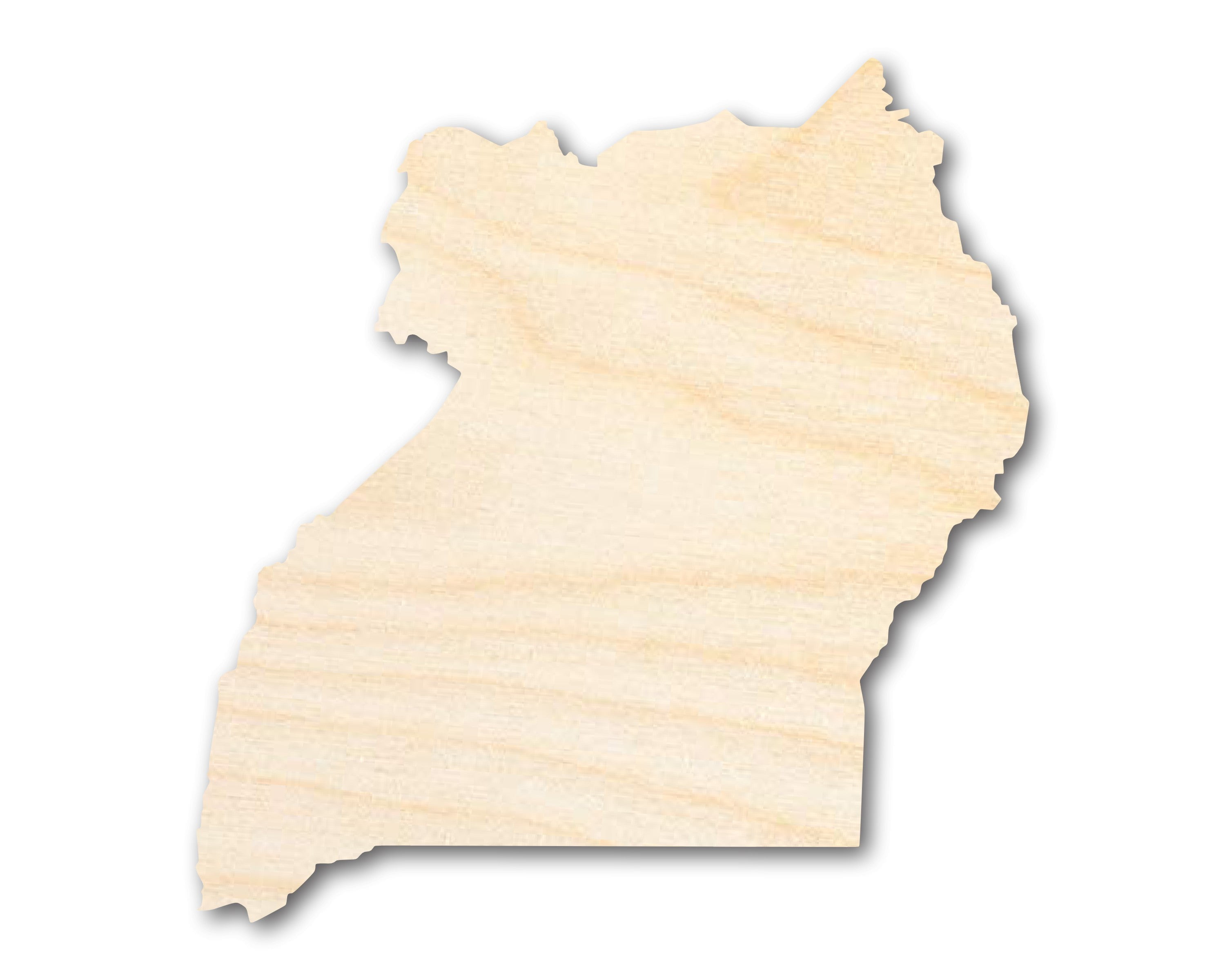 Unfinished Wood Uganda Country Shape - East Africa Craft - up to 46 ...
