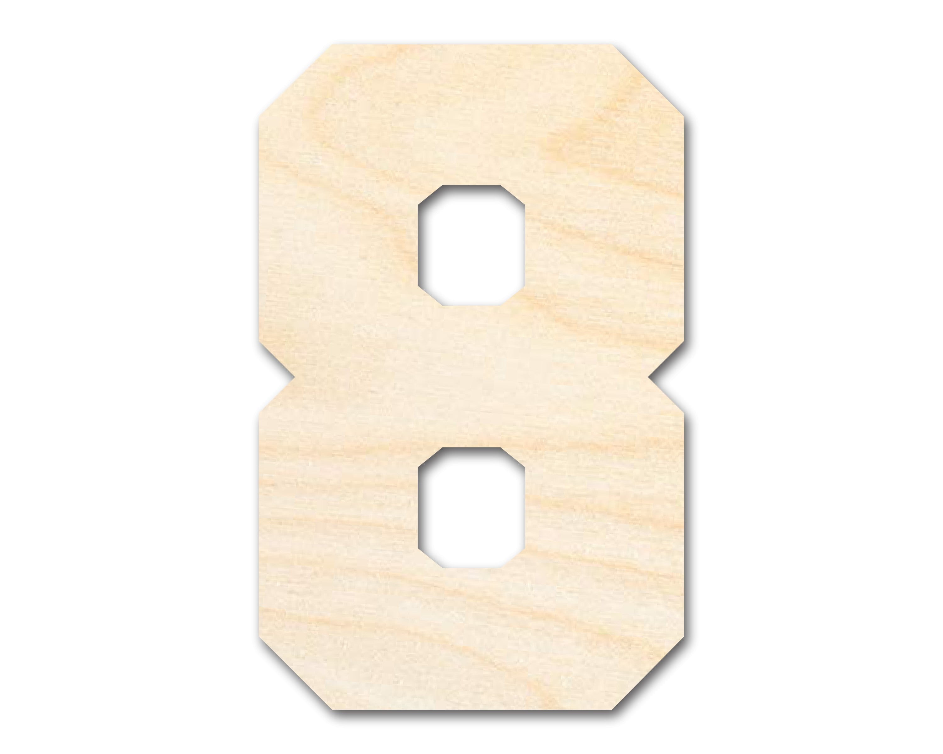 Unfinished Wood Varisty Number Eight Shape | DIY Craft Cutout 5" / 1/8 ...
