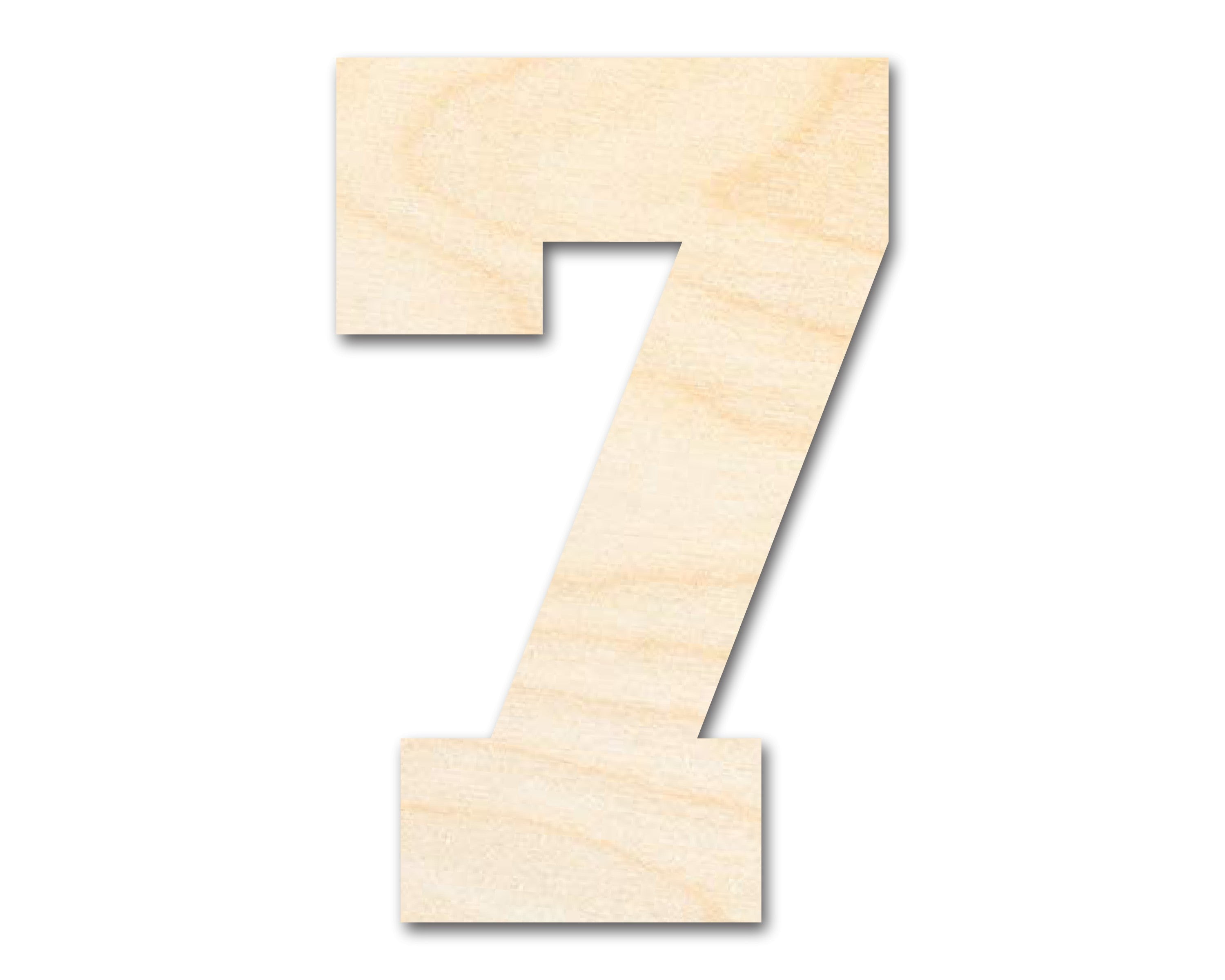 Unfinished Wood Varisty Number Seven Shape | DIY Craft Cutout | up to ...