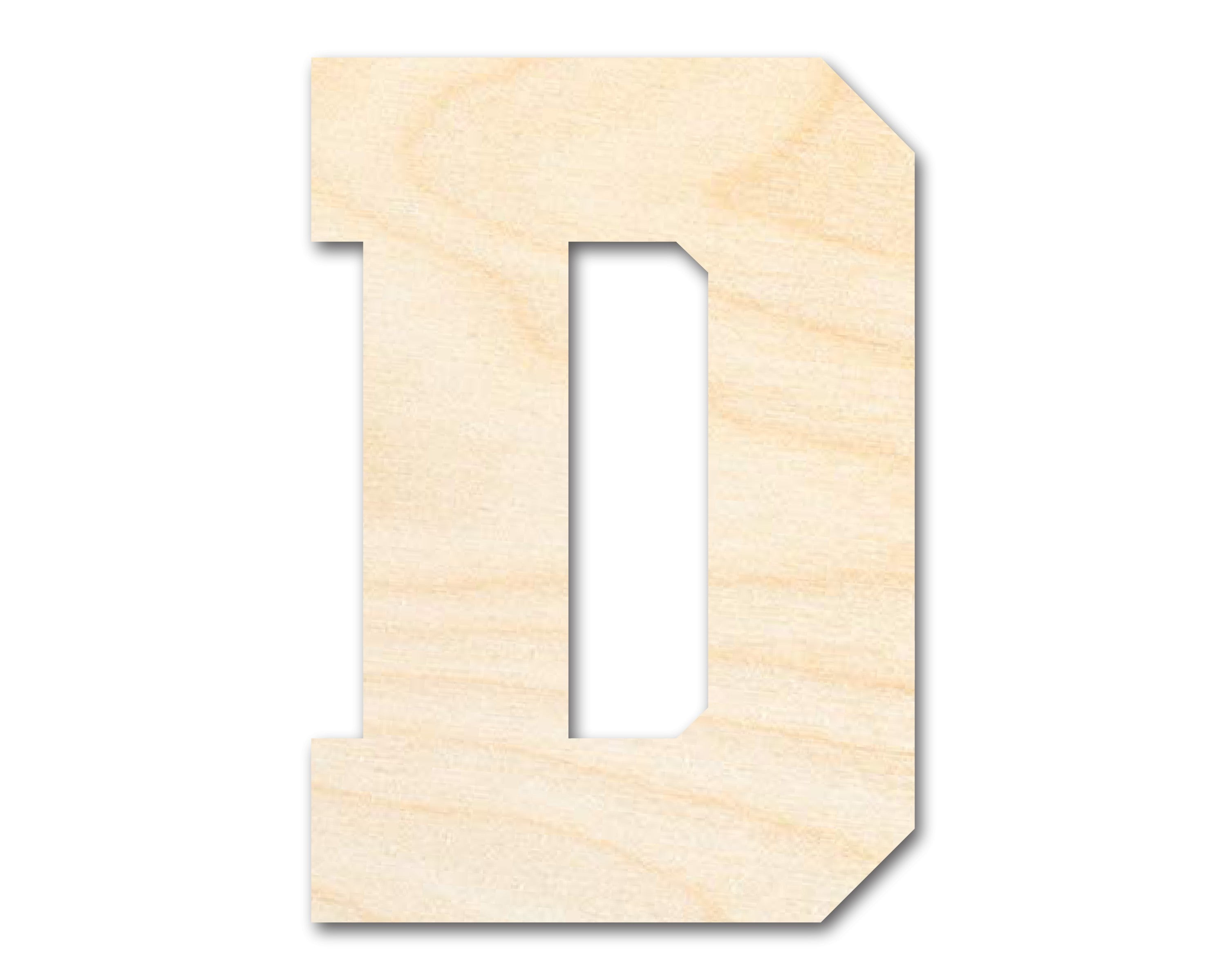 Unfinished Wood Varsity Team Font - D Shape | DIY Craft Cutout | up to ...