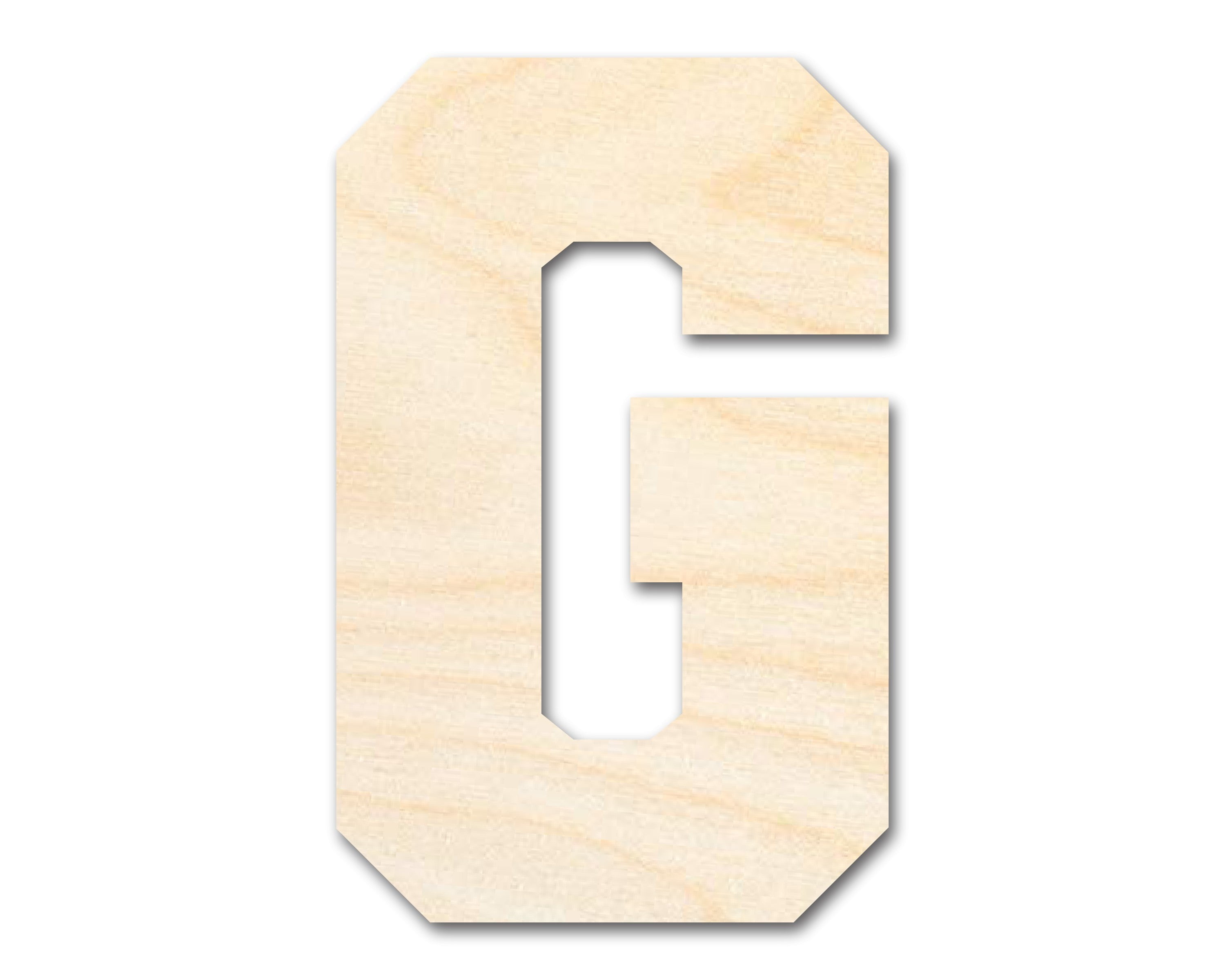 Unfinished Wood Varsity Team Font - G Shape 18" / 1/8" - Walmart.com
