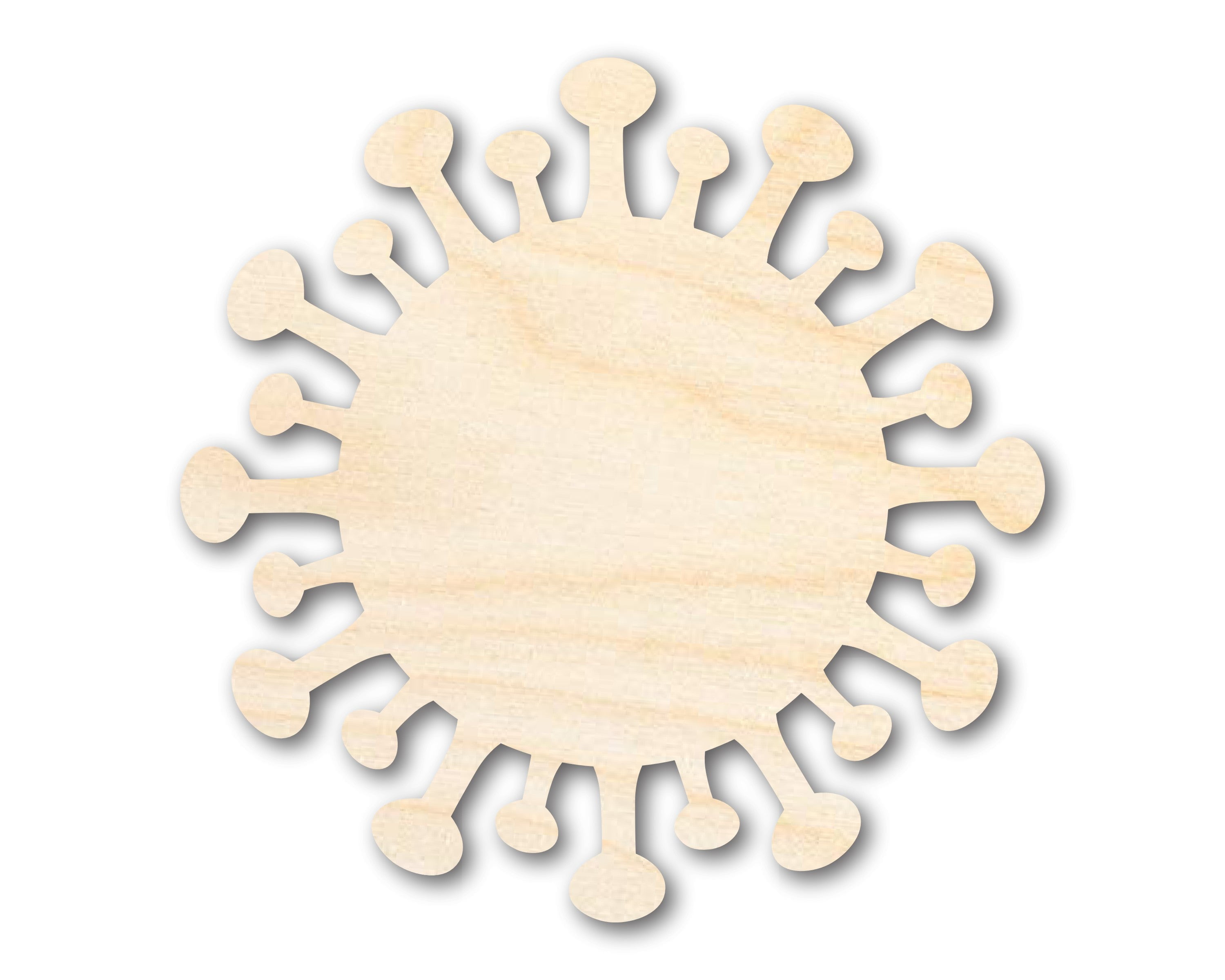 Unfinished Wood Virus Shape | Germ Craft Cutout | up to 46" DIY 8" / 1/ ...