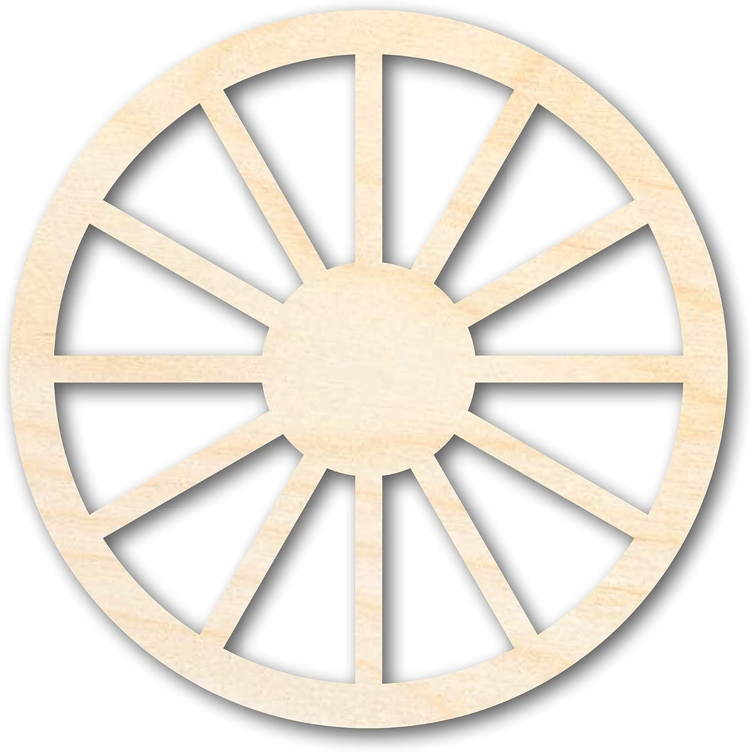 Unfinished Wood Wagon Wheel Shape | Rustic Farmhouse | DIY Craft Cutout ...