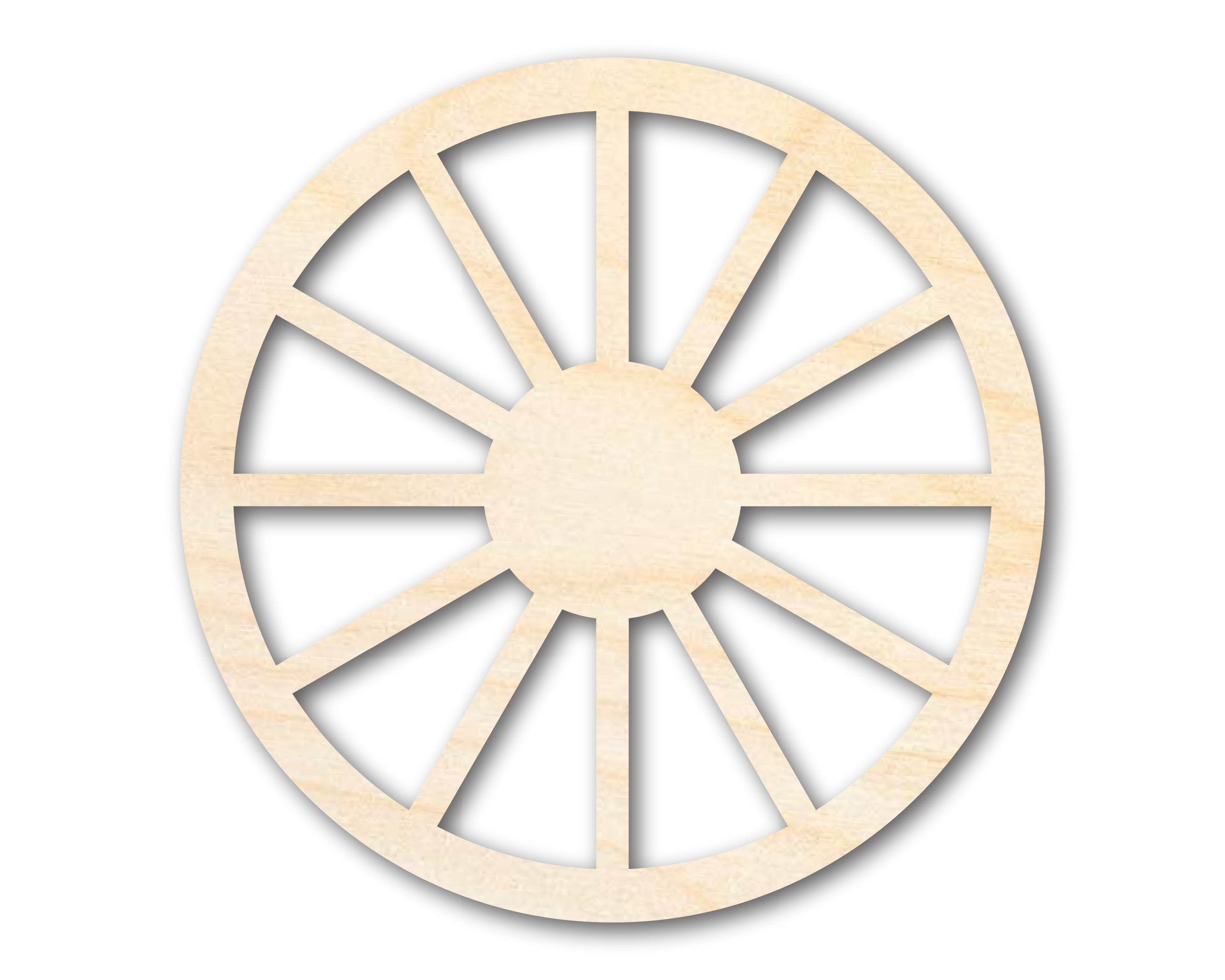 Unfinished Wood Wagon Wheel Shape | Rustic Farmhouse | DIY Craft Cutout ...