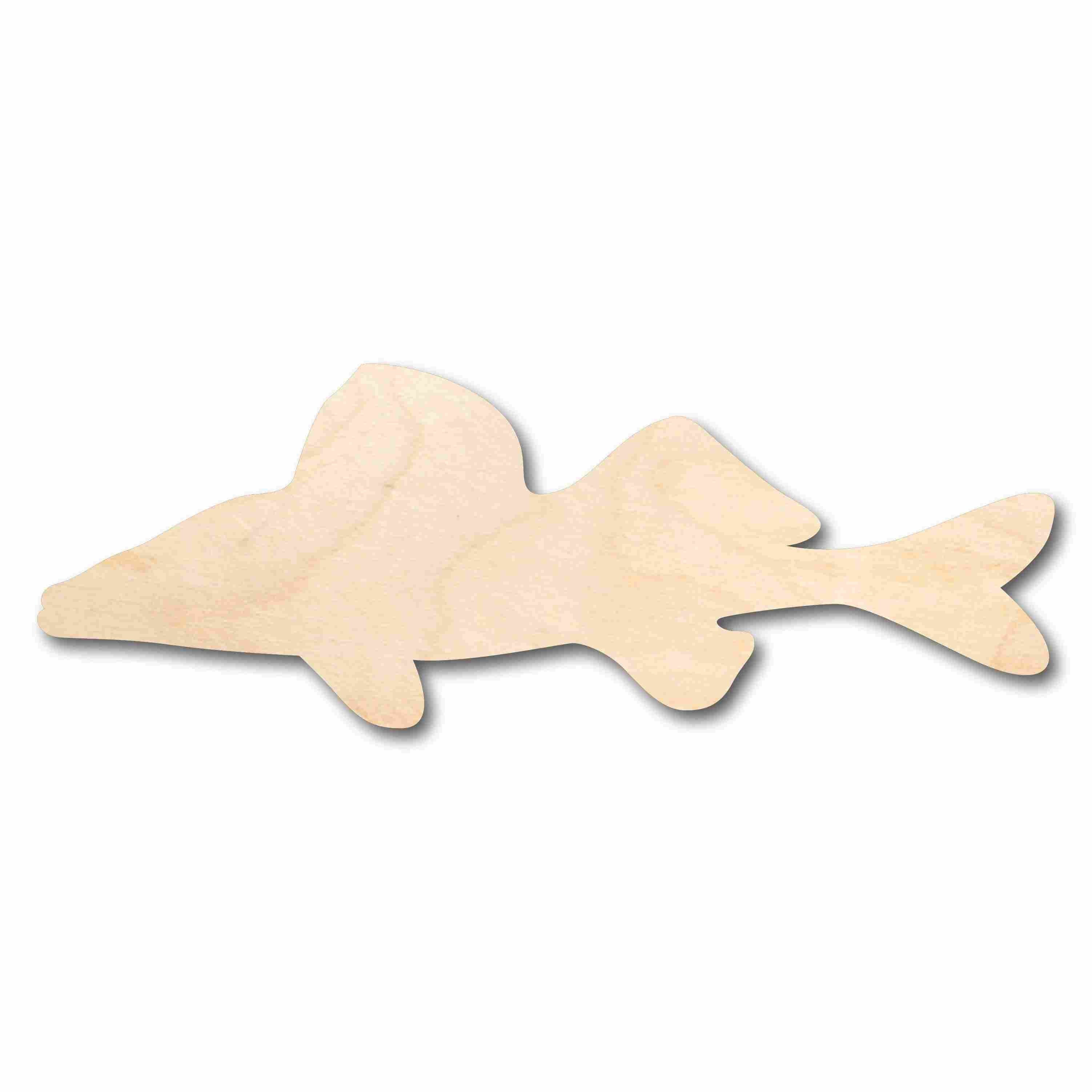 Unfinished Wood Walleye Fish Silhouette - Craft- up to 46" DIY 10" / 3/ ...
