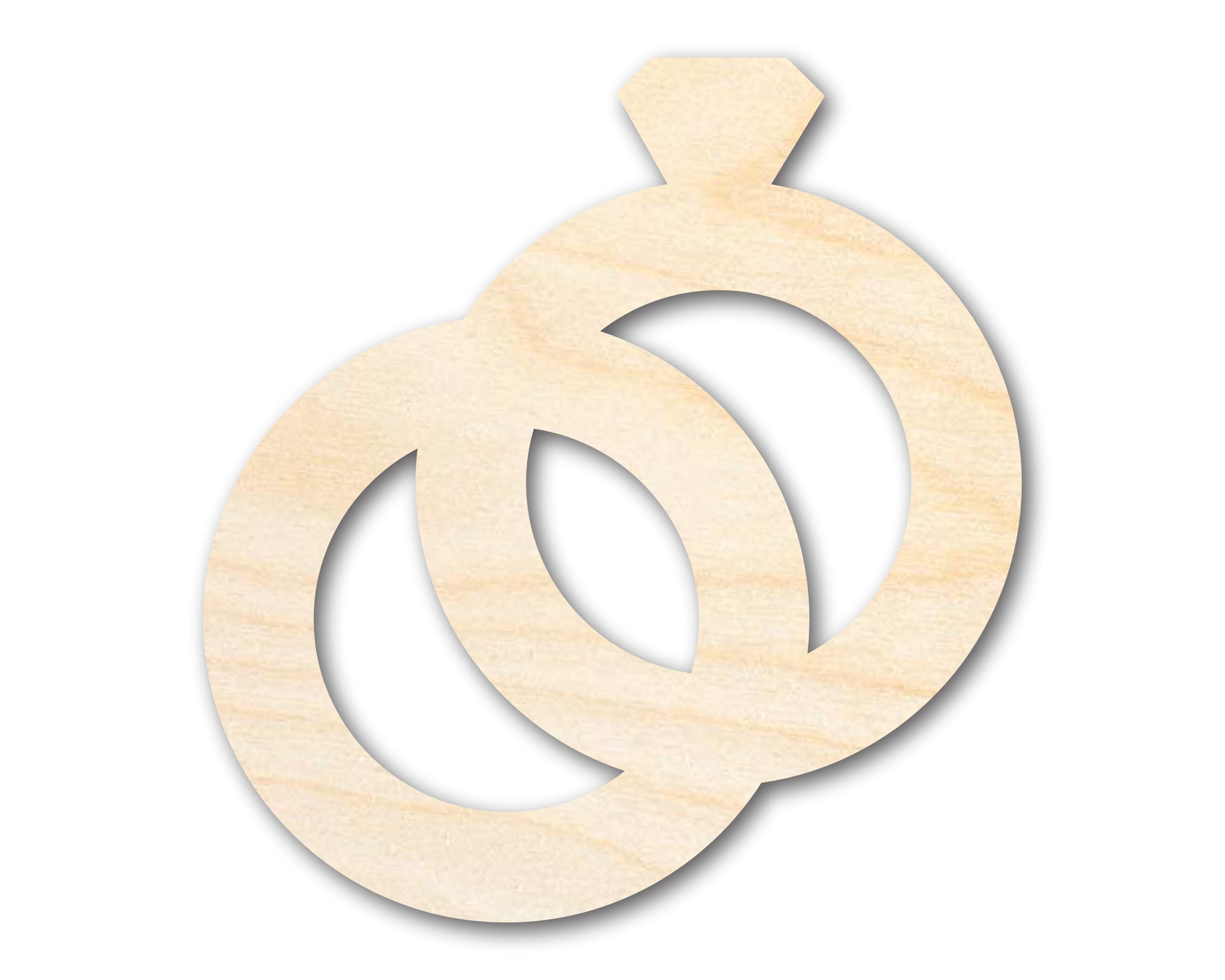 Unfinished Wood Wedding Rings Shape | DIY Craft Cutout | up to 46" DIY ...