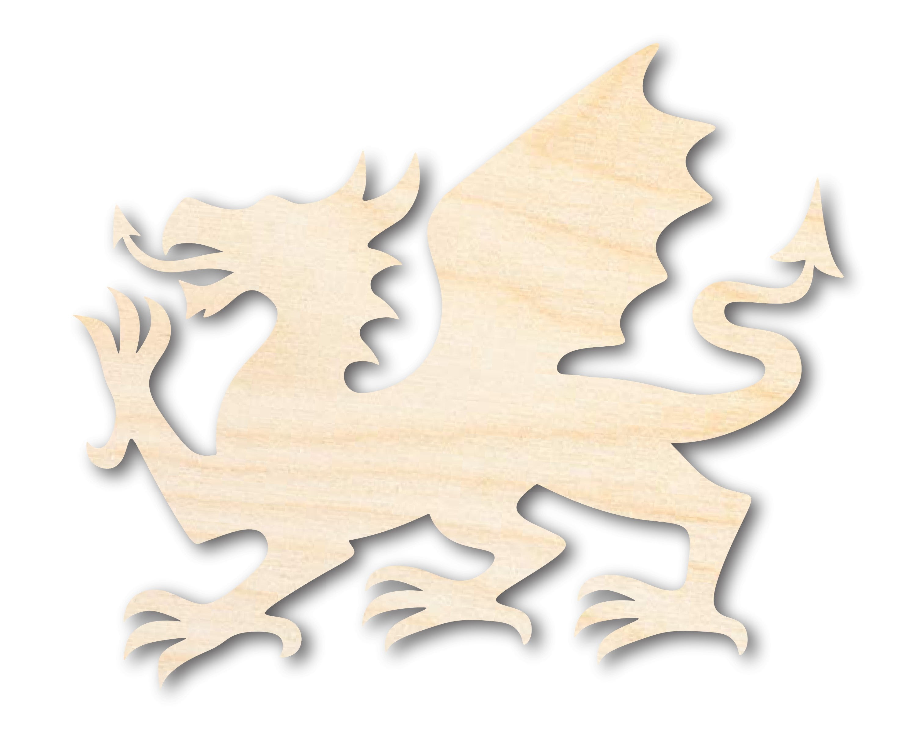 Unfinished Wood Welsh Dragon Shape - Craft - up to 46" DIY 18" / 3/4 ...