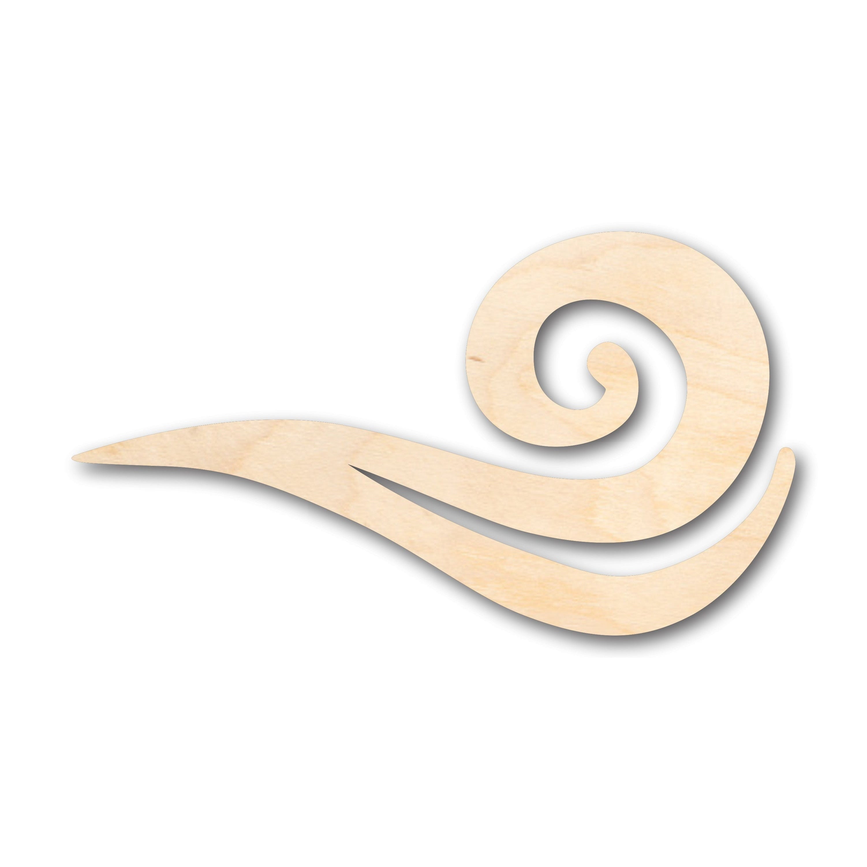 Unfinished Wood Wind Air Element Shape - Craft - up to 46" DIY 20" / 1/ ...
