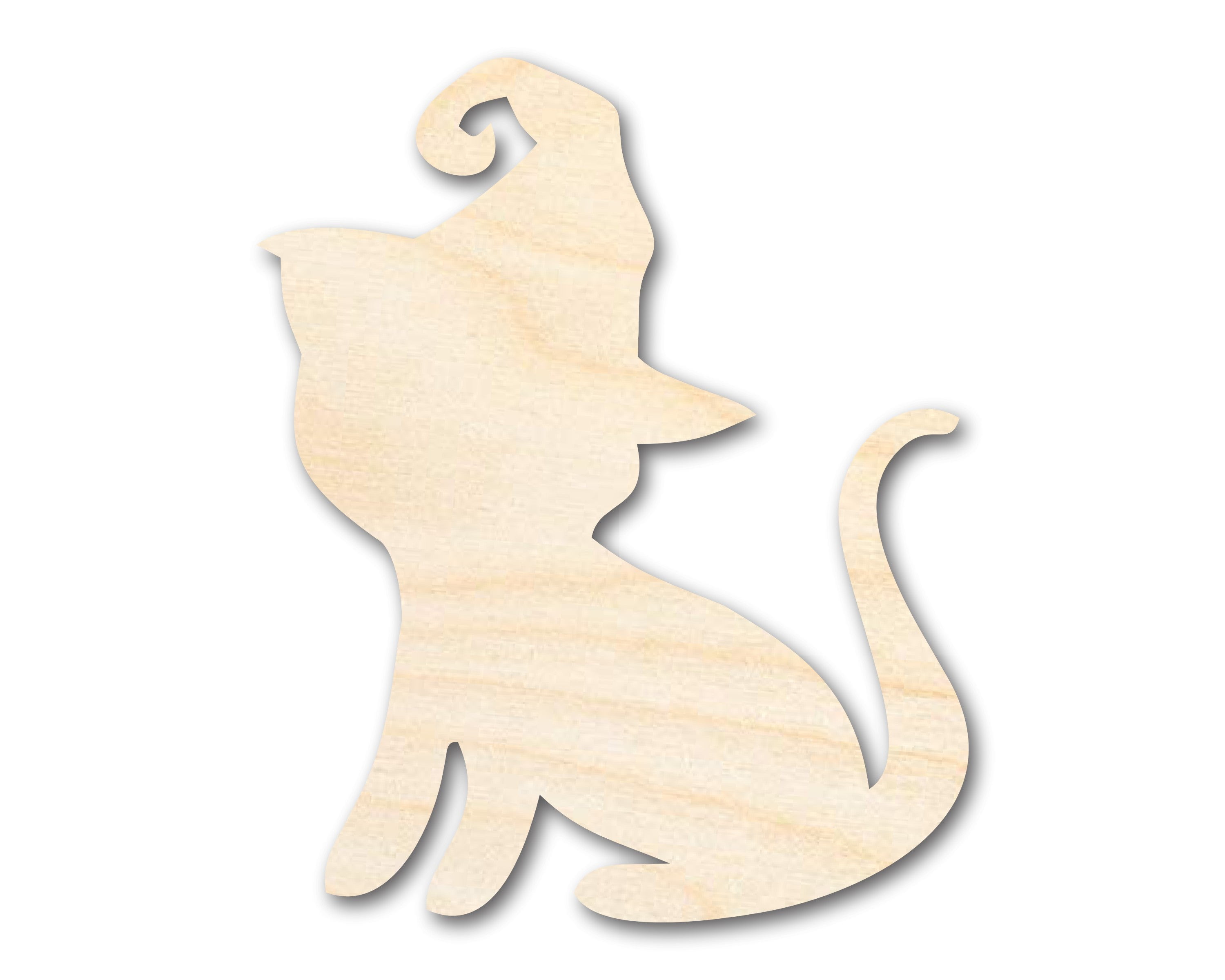 Unfinished Wood Witch Cat Shape - Craft - up to 46" 36" / 1/2 ...