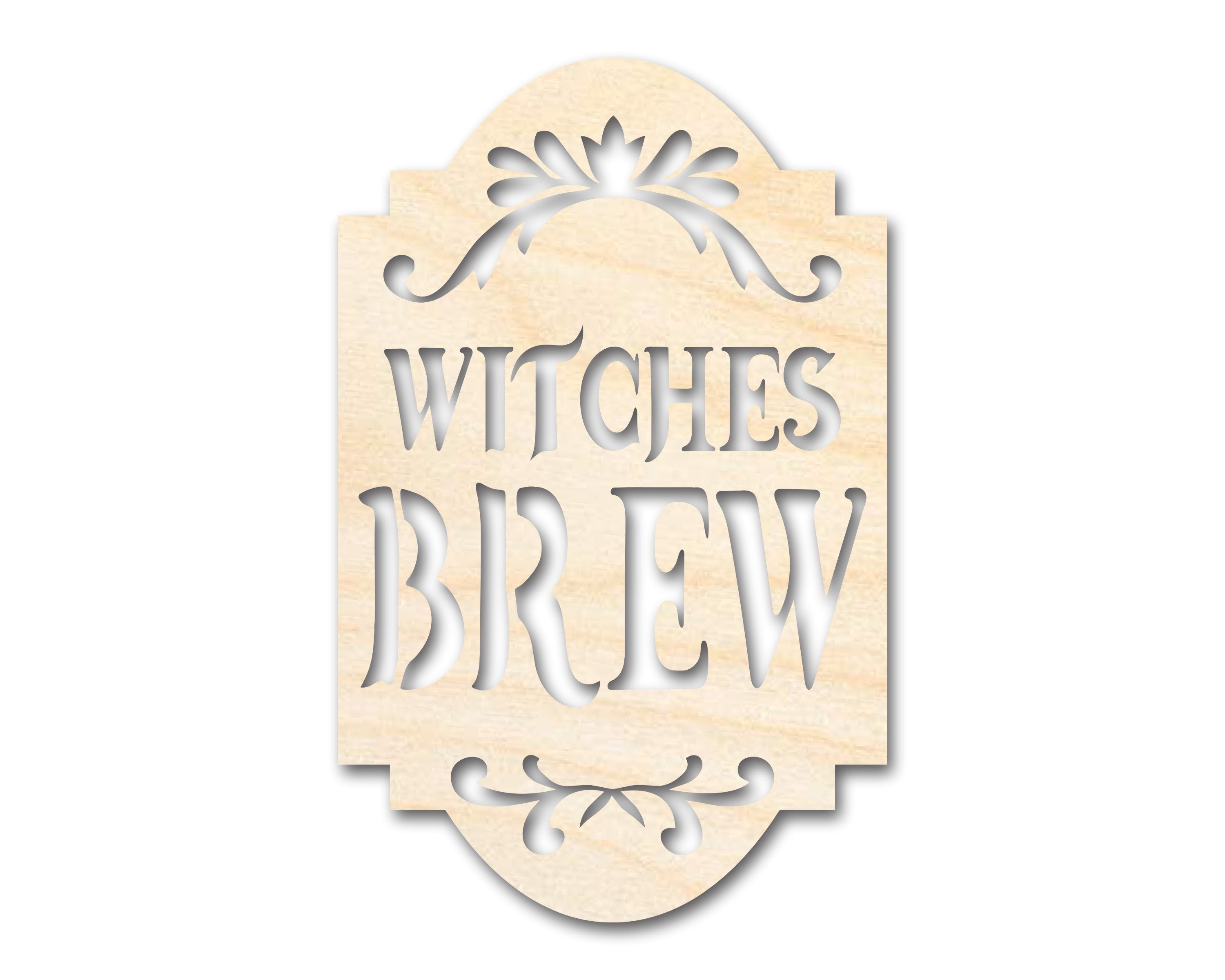 Unfinished Wood Witches Brew Shape - Craft - up to 46" 10" / 1/4 ...