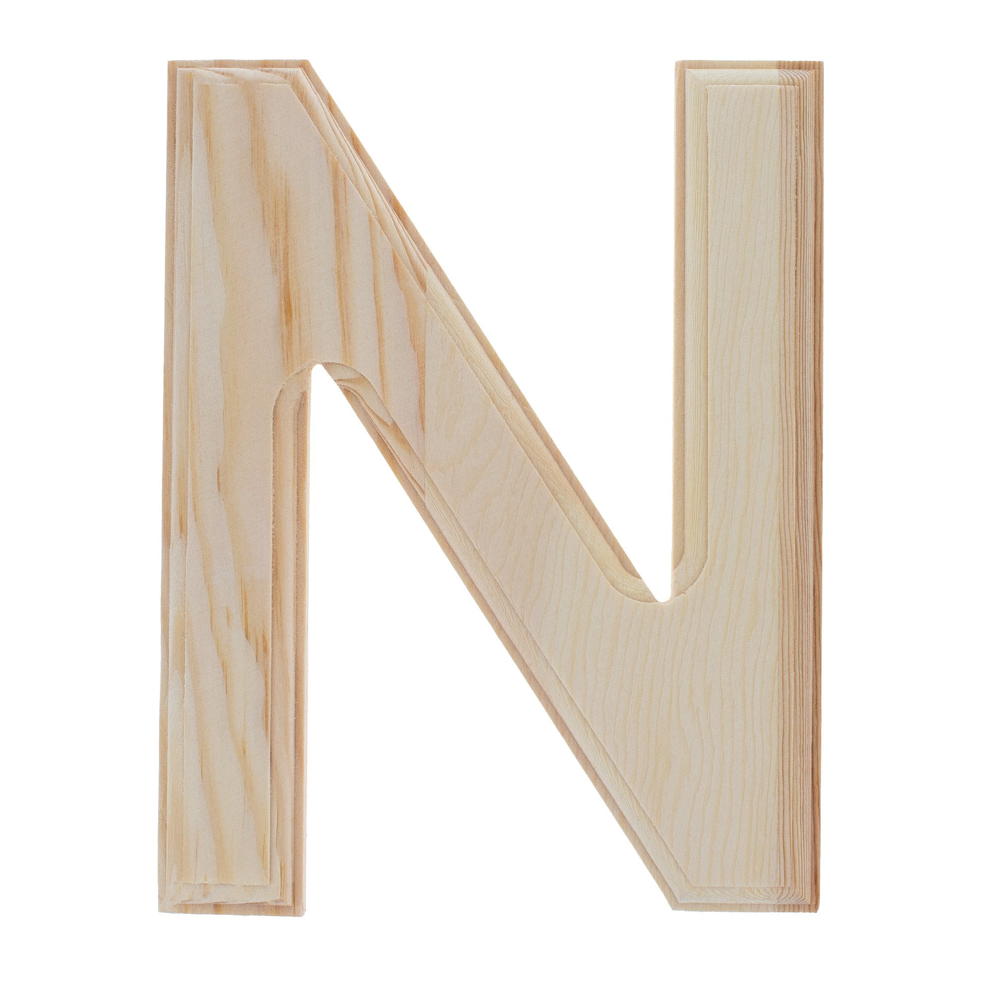 Unfinished Wooden Arial Font Letter N (6.25 Inches) - Walmart.com