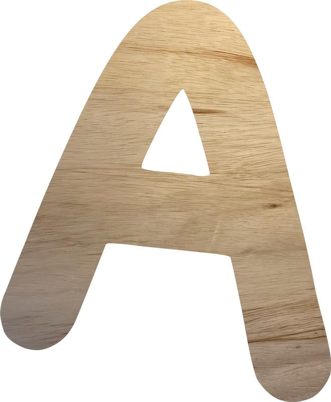 Unfinished Wooden Bold Letters, 18'' Kids Craft Letter A, Blank Wall ...