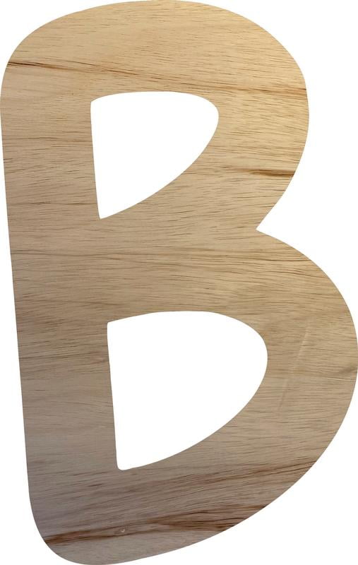 Unfinished Wooden Bold Letters, 8'' Kids Craft Letter B, Blank Wall ...