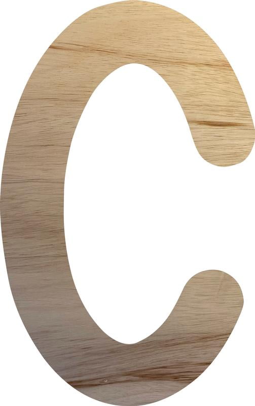 Unfinished Wooden Bold Letters, 8'' Kids Craft Letter C, Blank Wall ...