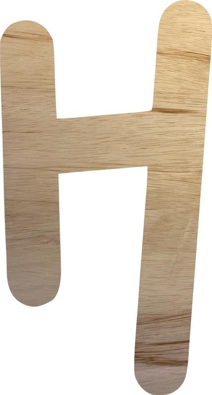 Unfinished Wooden Bold Letters, 8'' Kids Craft Letter H, Blank Wall ...