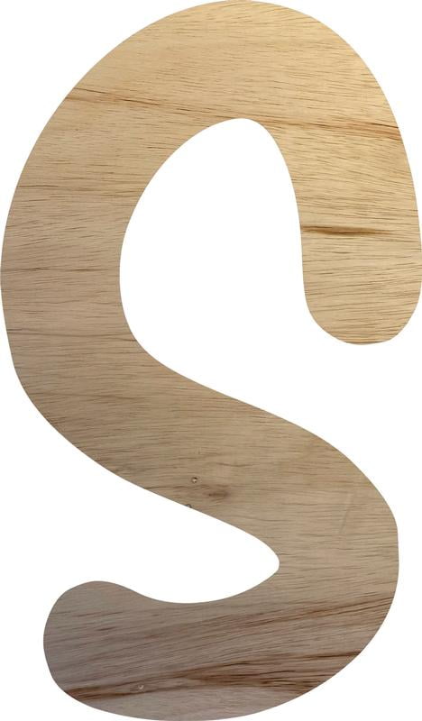 Unfinished Wooden Bold Letters, 8'' Kids Craft Letter S, Blank Wall ...