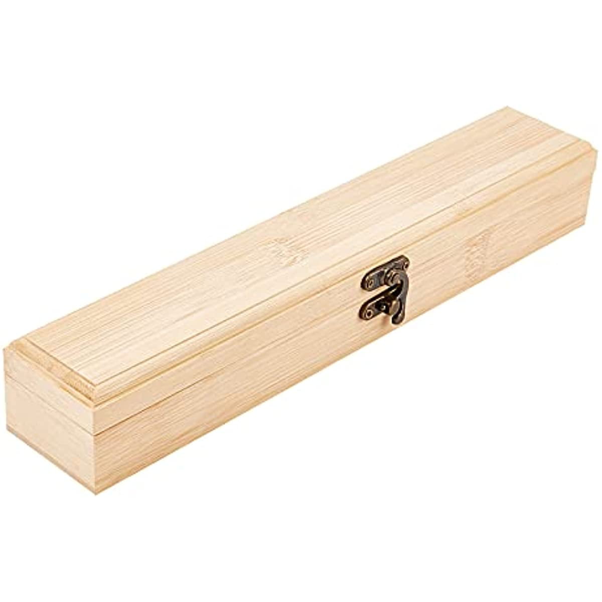 Unfinished Wooden Box Wood Branding Iron Box Rectangle Pencil Bamboo ...
