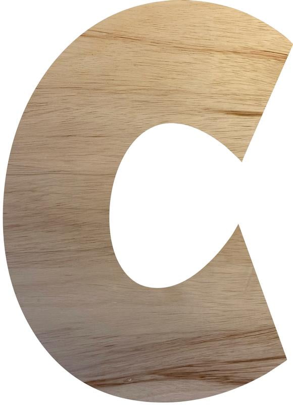 Unfinished Wooden Craft C, Wood Letter 6'' Tall Wall Hanging Sign ...