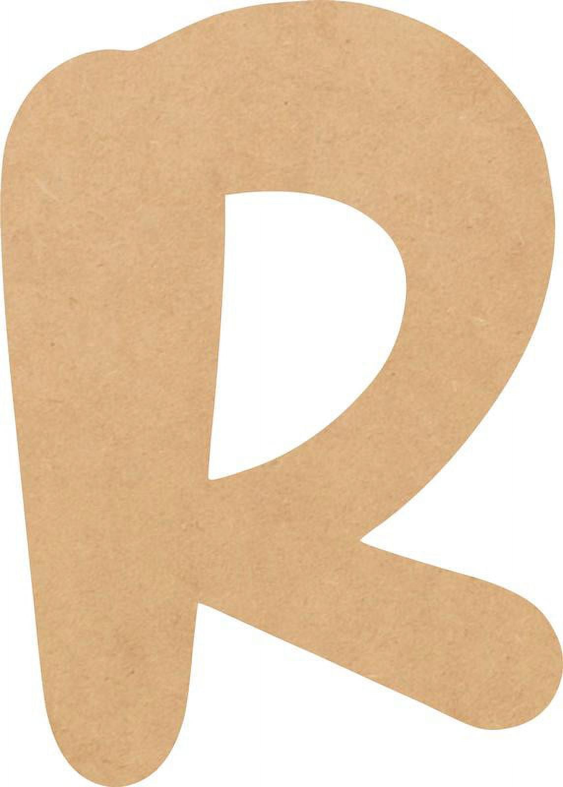 Unfinished Wooden Craft Letter R, Blank Wood 5'' Tall DIY A-Z Letter ...