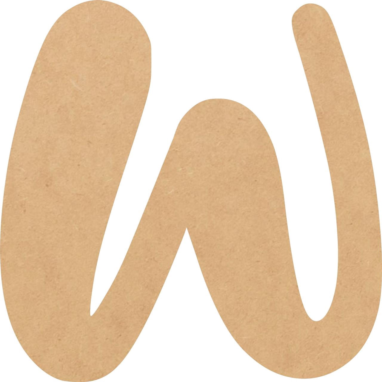 Unfinished Wooden Craft Letter W, Blank Wood 4'' Tall DIY A-Z Letter ...
