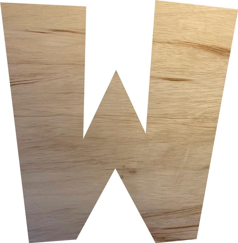 Unfinished Wooden Craft W, Wood Letter 4'' Tall Wall Hanging Sign ...