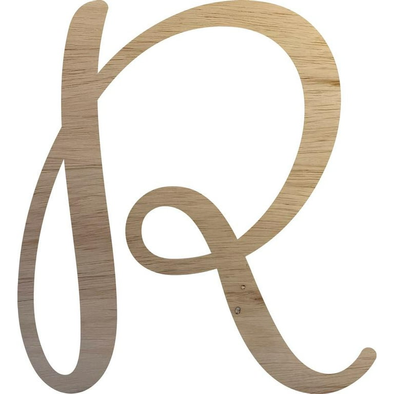 The Letter R In Cursive Blank Wood Cursive Letter, Unpainted 8'' Craft
