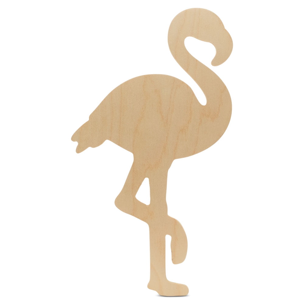 Unfinished Wooden Flamingo Cutout, 16", Pack of 2 Wooden Shapes for ...