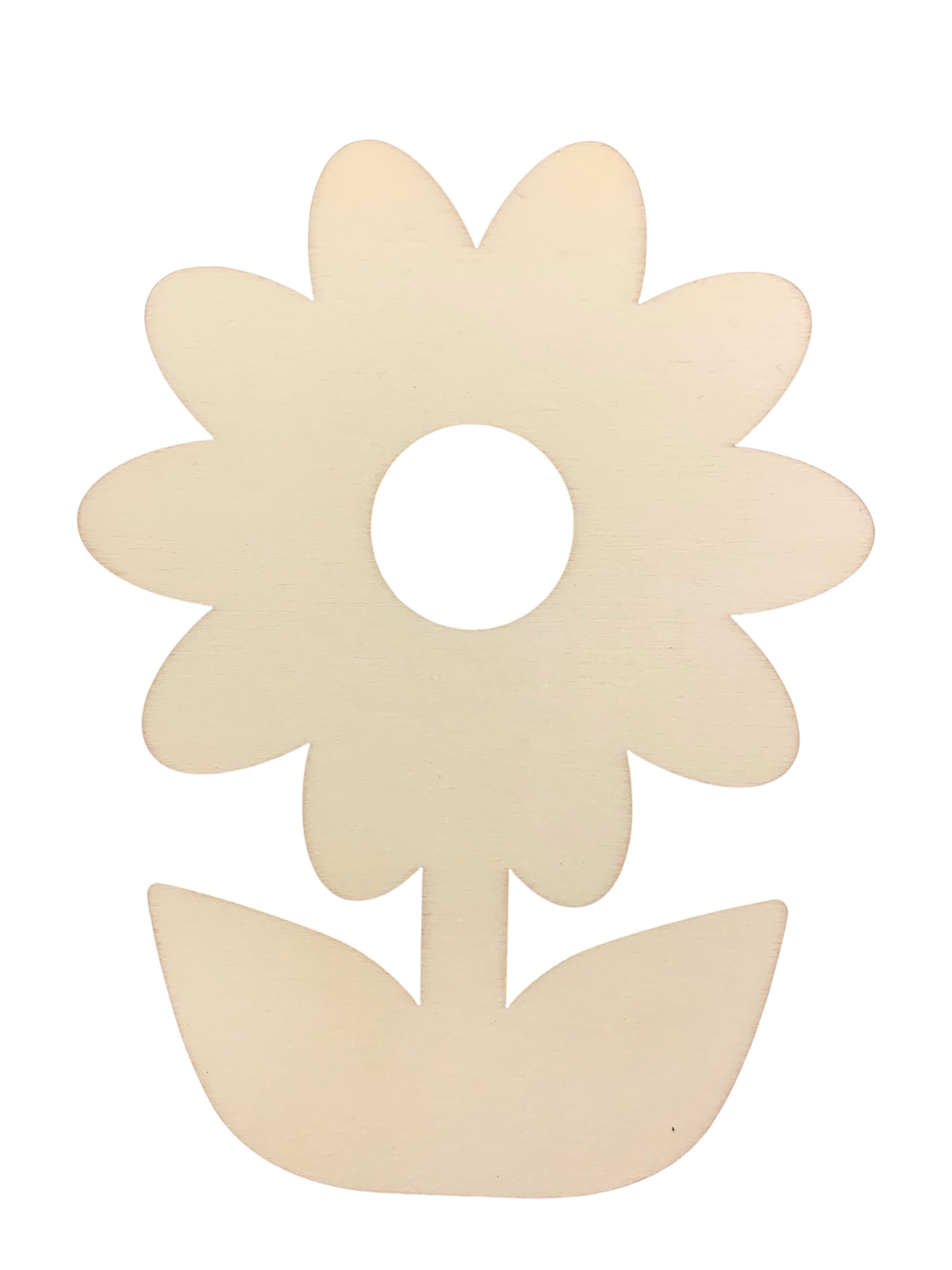 Unfinished Wooden Flower Shape Cutout DIY Craft 5 Inches - Walmart.com