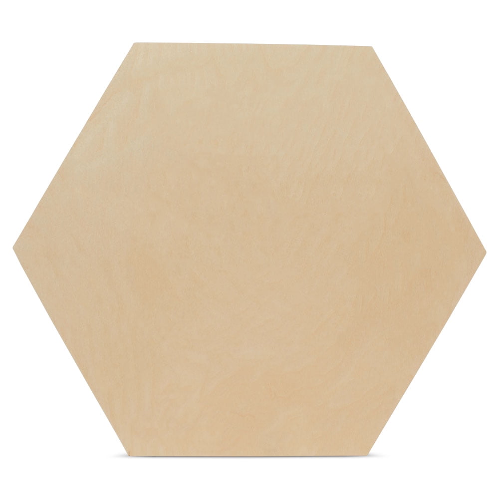 Unfinished Wooden Hexagon Blanks 6-inch, Pack of 10 Hexagon Cutouts for ...