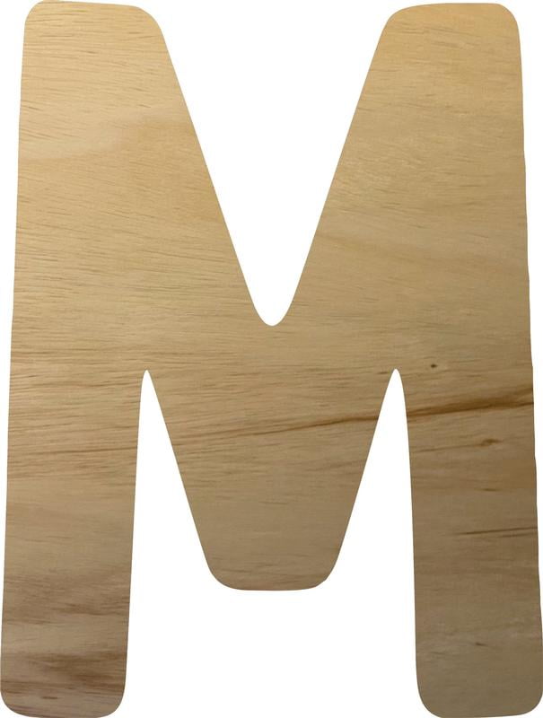 Unfinished Wooden Kids Letter M, Rawles Alphabet 4'' Small Craft Letter ...