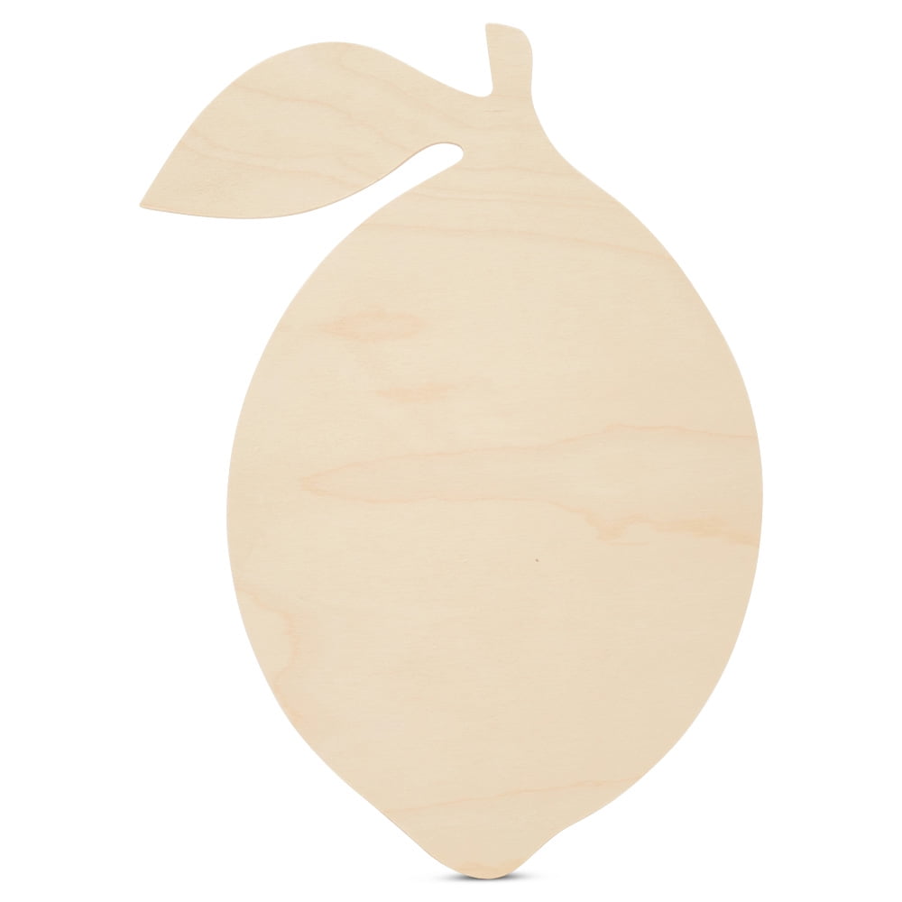 Unfinished Wooden Lemon Cutout, 12 inch, 25 Pcs Wooden Shapes for ...