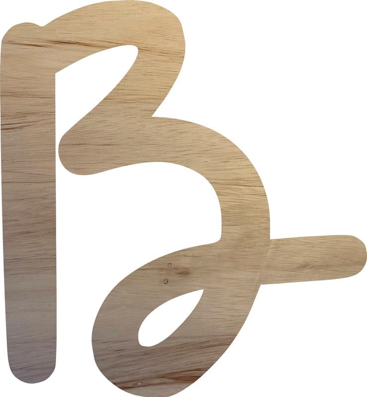 Unfinished Wooden Letter B, Paintable 12'' Tall Wood Craft Letter, Wall ...
