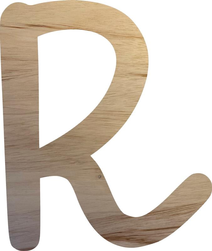Unfinished Wooden Letter R, Paintable 12'' Tall Wood Craft Letter, Wall ...
