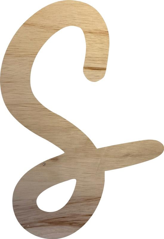 Unfinished Wooden Letter S, Paintable 12'' Tall Wood Craft Letter, Wall ...