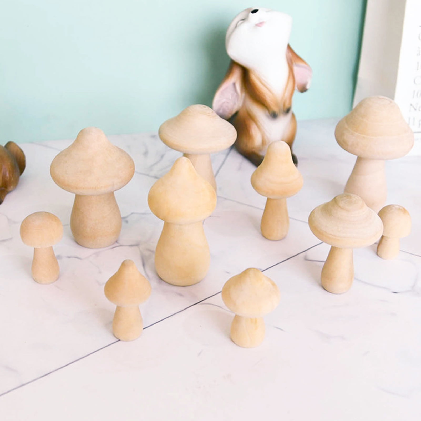 Unfinished Wooden Mushroom DIY Toy - Mini Kids Ornament for Home ...