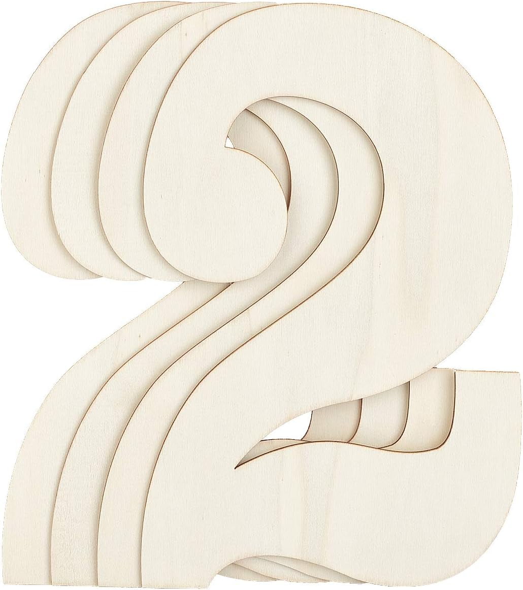 Unfinished Wooden Number 2 Shape 12" Wooden Number 2 Shape Unfinished ...
