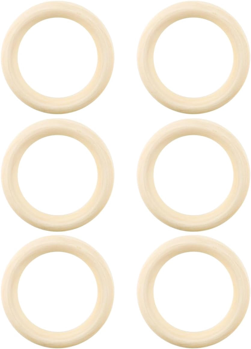 Unfinished Wooden Rings for Craft, Natural Wood Rings without Paint for ...