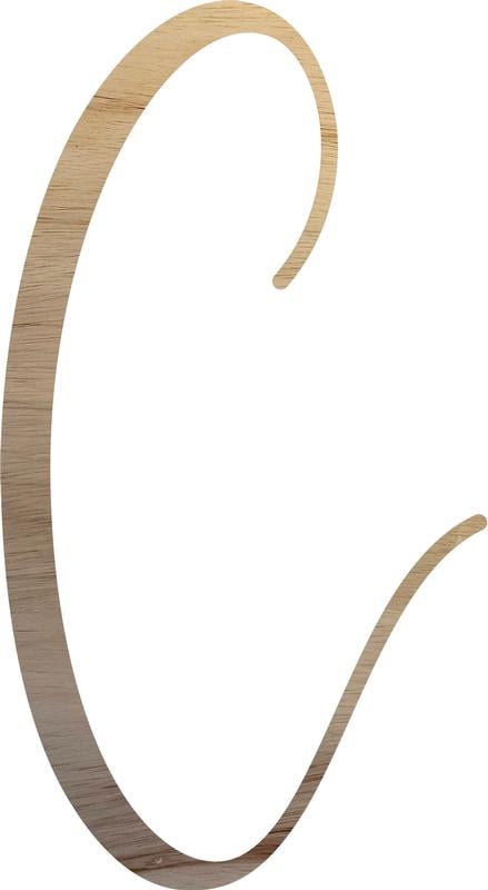 Unfinshed Wooden Craft Letter C, Blank Wood 6'' Tall Alphabet A-Z ...