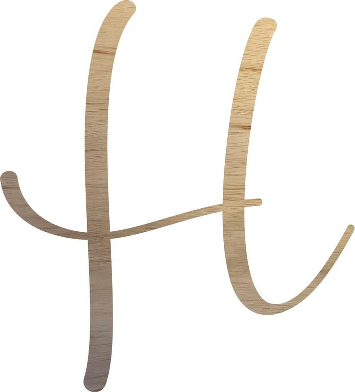 Unfinshed Wooden Craft Letter H, Blank Wood 8'' Tall Alphabet A-Z ...
