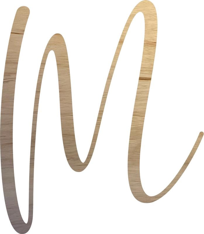 Unfinshed Wooden Craft Letter M, Blank Wood 15'' Tall Alphabet A-Z ...