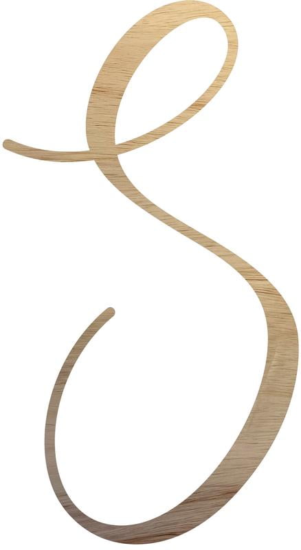 Unfinshed Wooden Craft Letter S, Blank Wood 6'' Tall Alphabet A-Z ...
