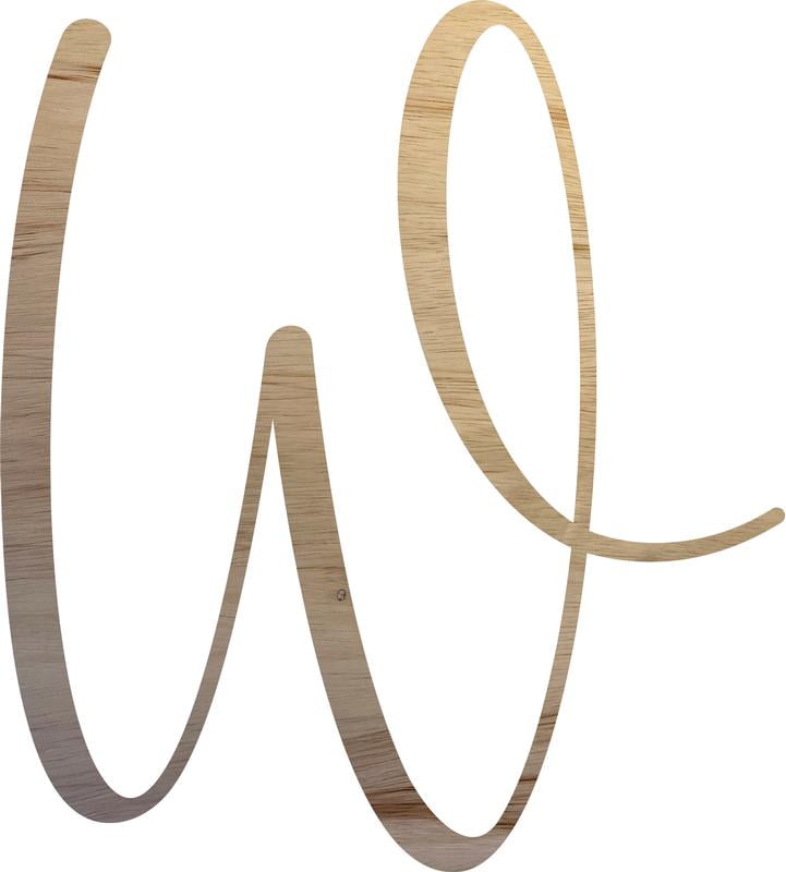 Unfinshed Wooden Craft Letter W, Blank Wood 12'' Tall Alphabet A-Z ...