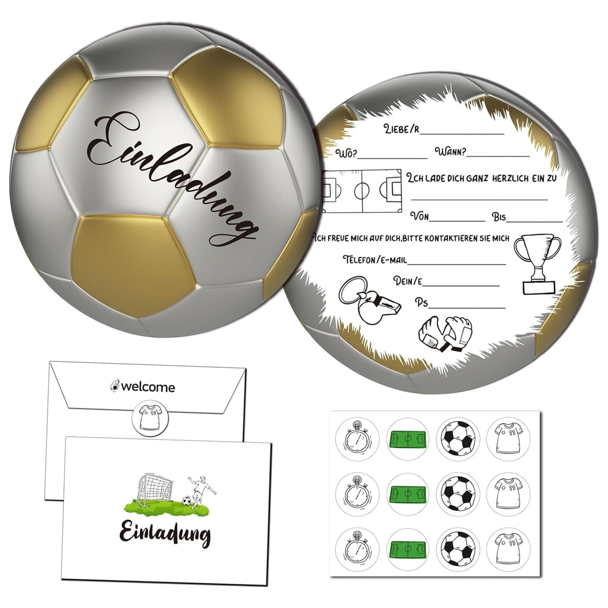 Unforgettable Birthday Party, Double Sided Full-Color Round Soccer ...