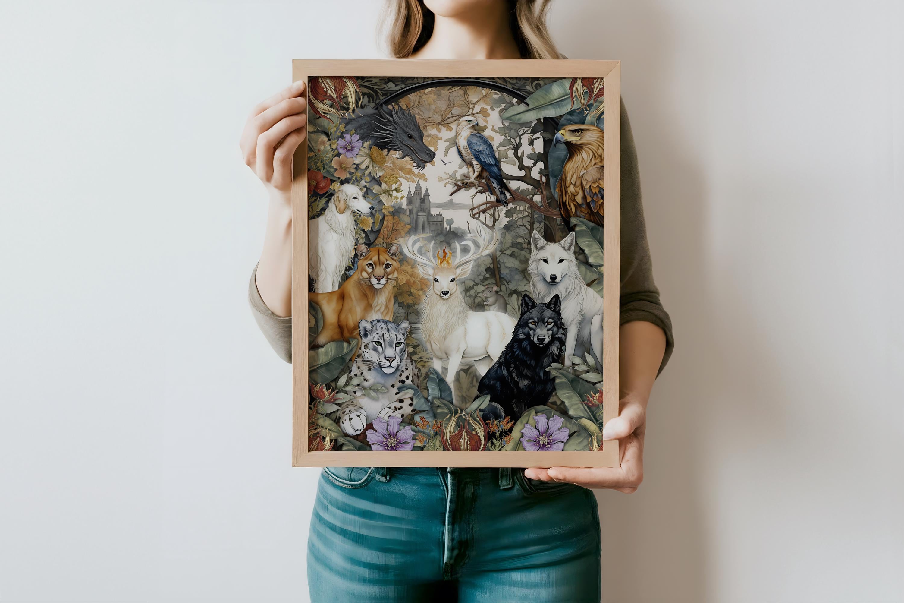 (Unframed) Animals of Erilea Art | Throne of Glass | Bookish gift ...